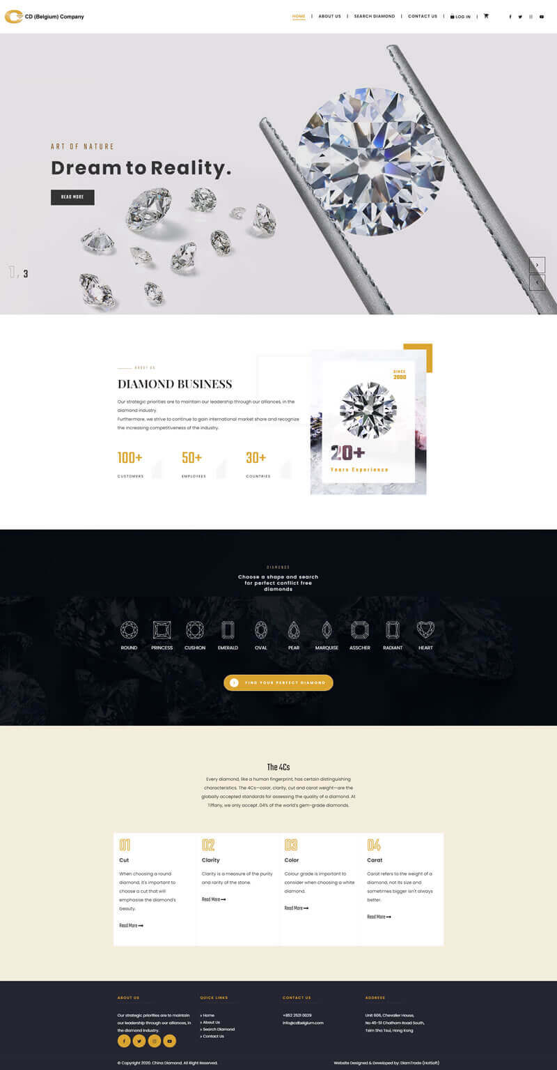 DiamTrade portfolio | Website development | Diamond Auction